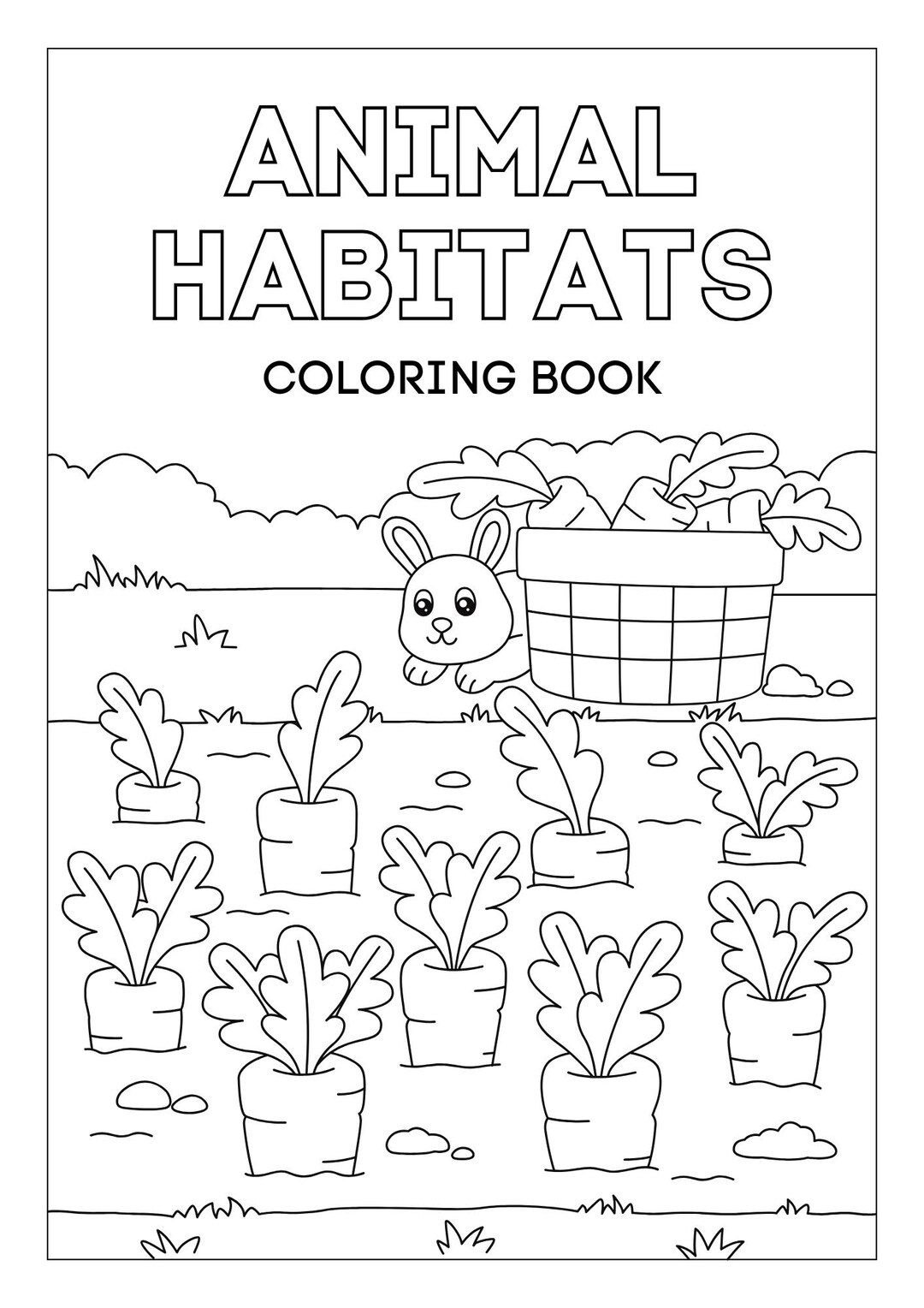 Grayscale Animal Habitats Coloring Booklet for Kids Adults Educational ...