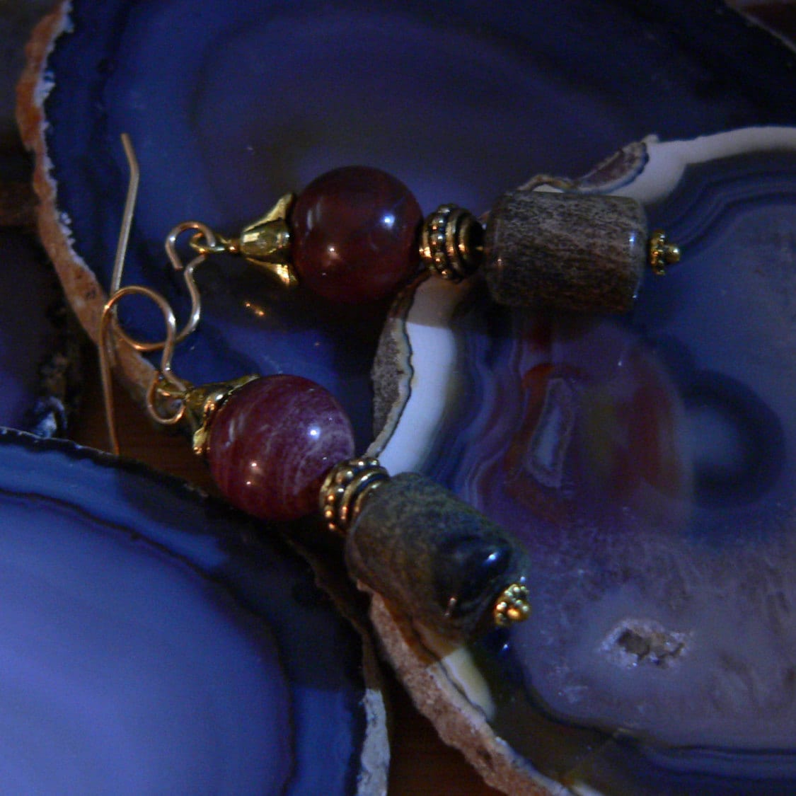 Red Earring, Gemstone Earring, Dangle Earring, Boho Earring, Handmade ...