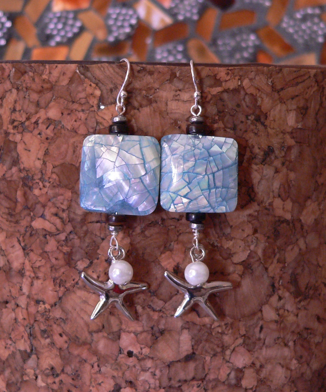 Beach Earring, Blue Earring, Shell Earring, Starfish Earring, Starfish ...