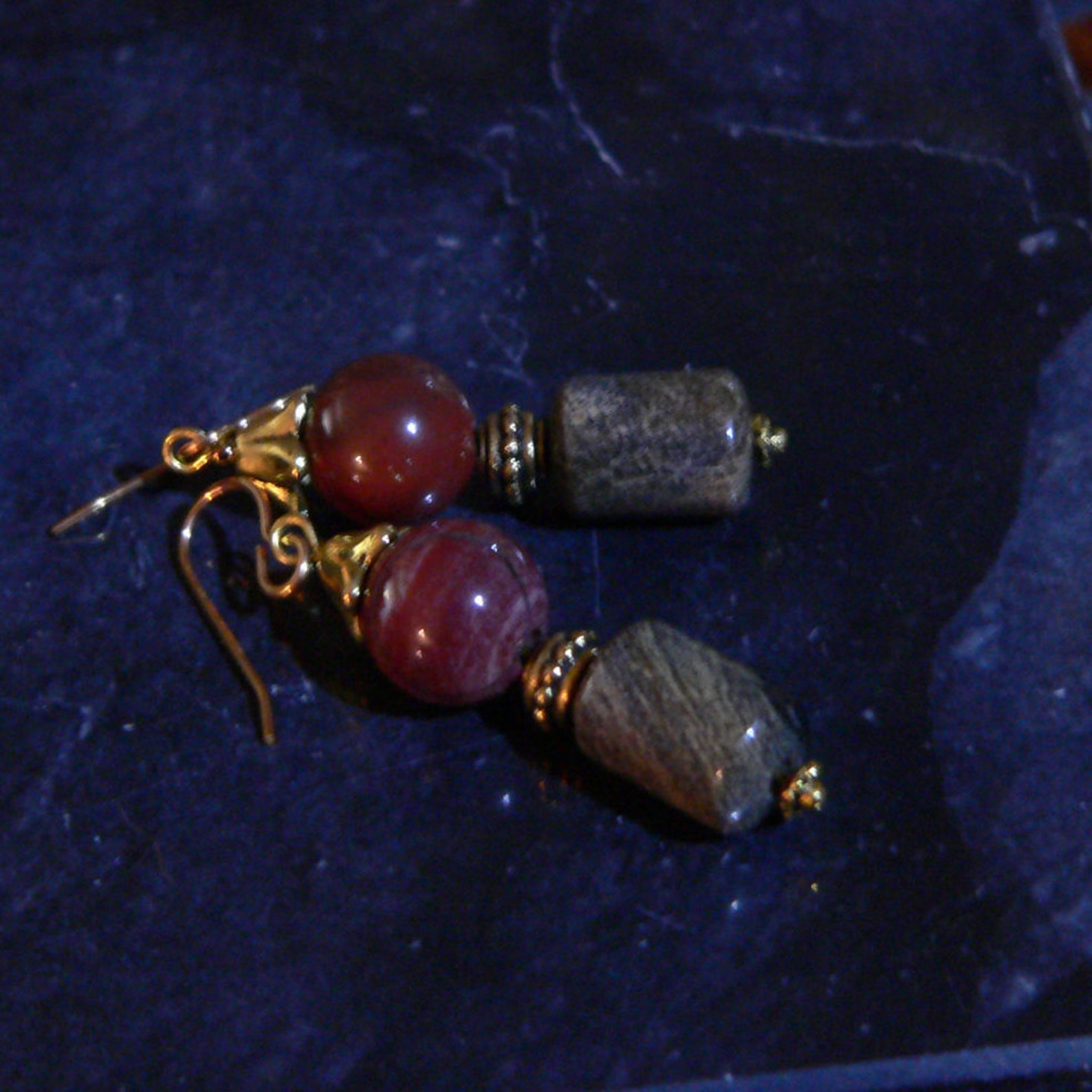 Red Earring, Gemstone Earring, Dangle Earring, Boho Earring, Handmade ...