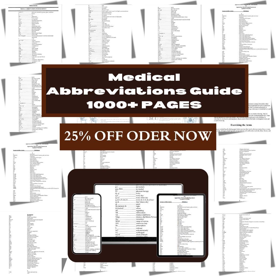 Ultimate Nursing Veterinary Medical Abbreviations Guide, Comprehensive ...