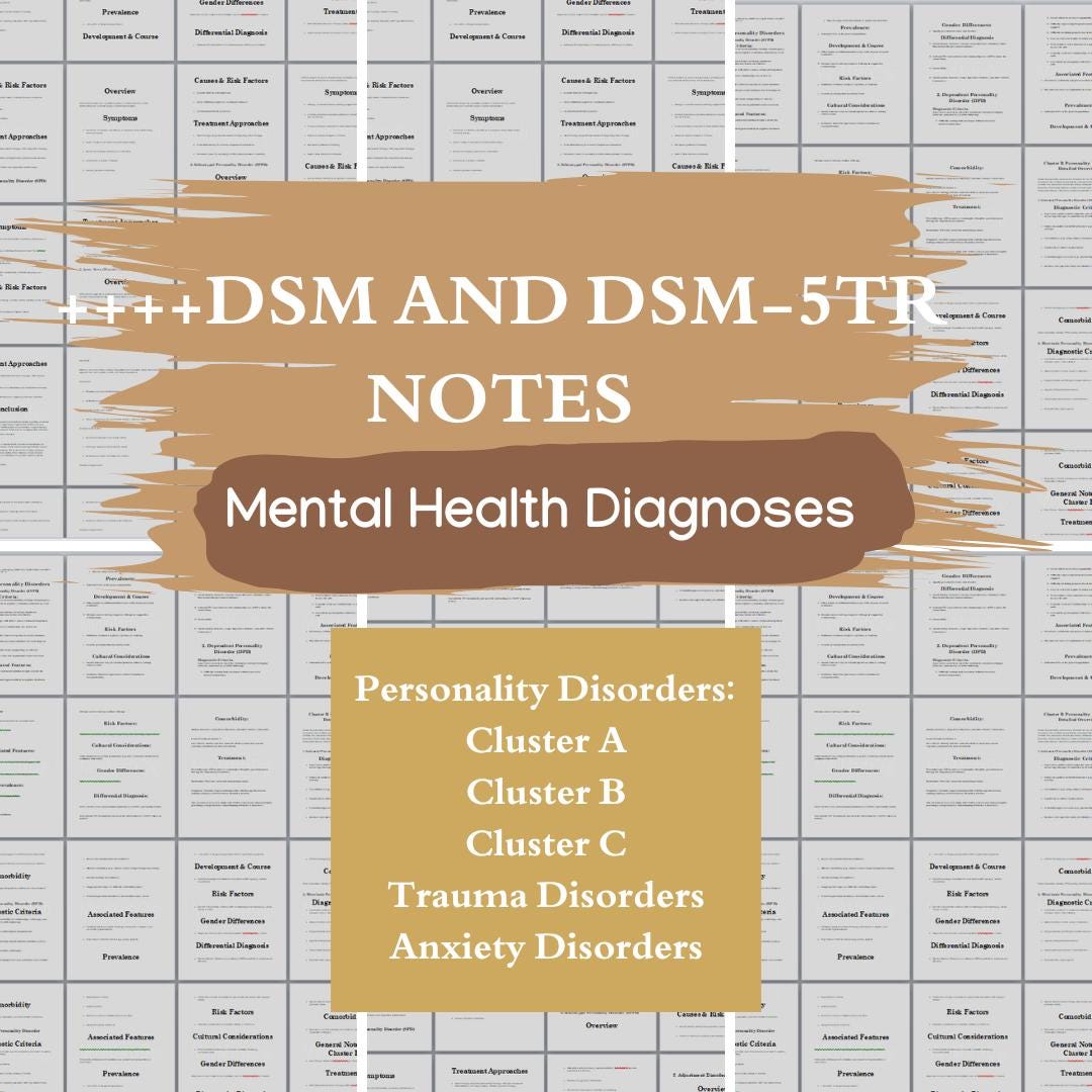 Mental Health Diagnoses & DSM-5TR Study Guide: Assessment, Treatment ...