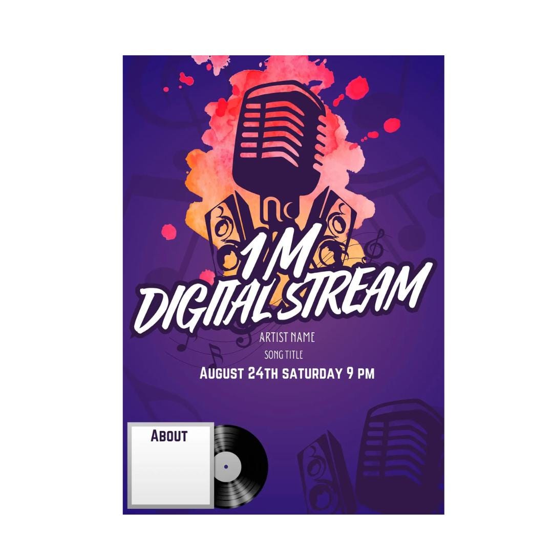 MUSIC STREAMING AWARD, Personalized Billboard Plaque, Song Plaque ...