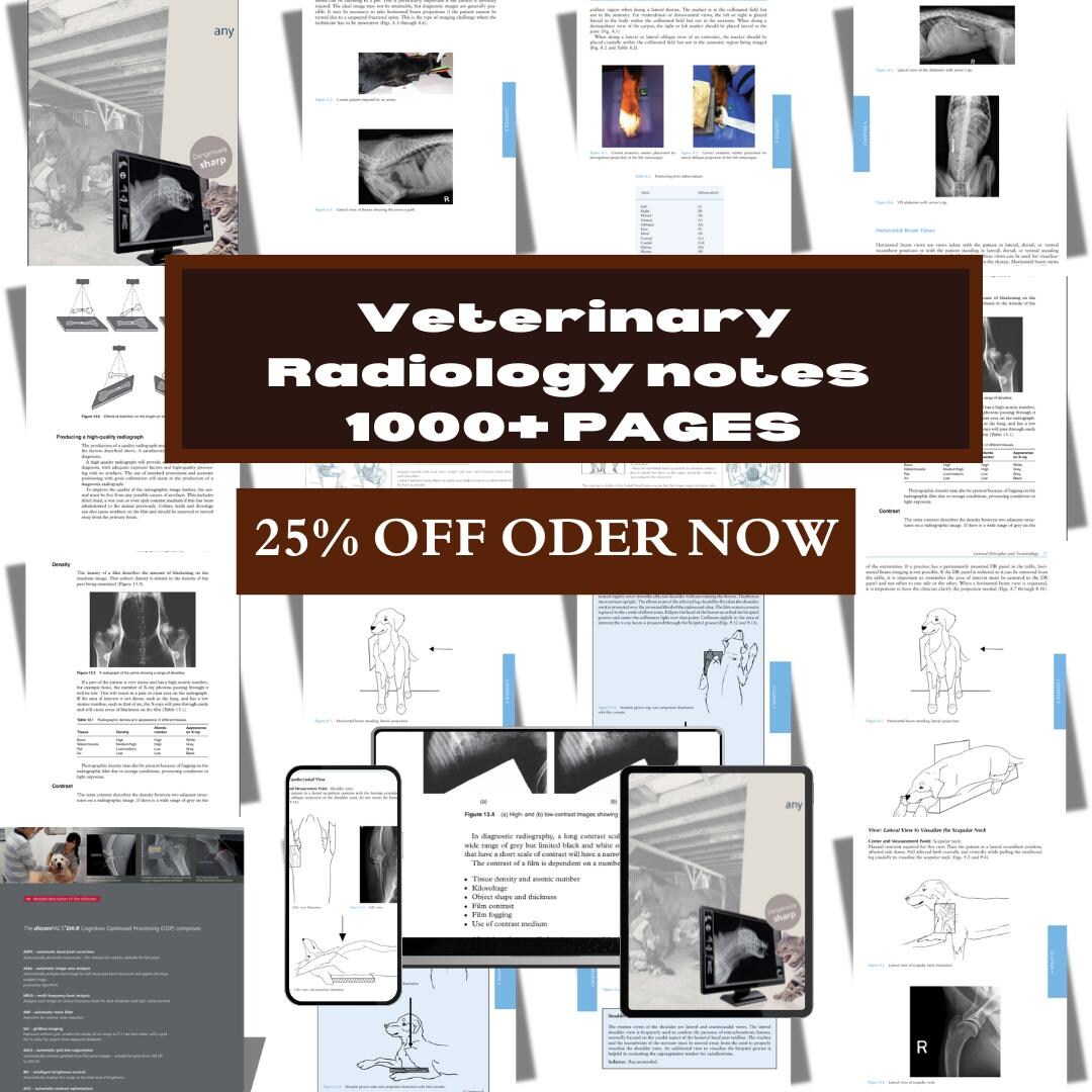 Veterinary Radiology Notes X-ray Guide Vet Emergency Notes X-ray ...