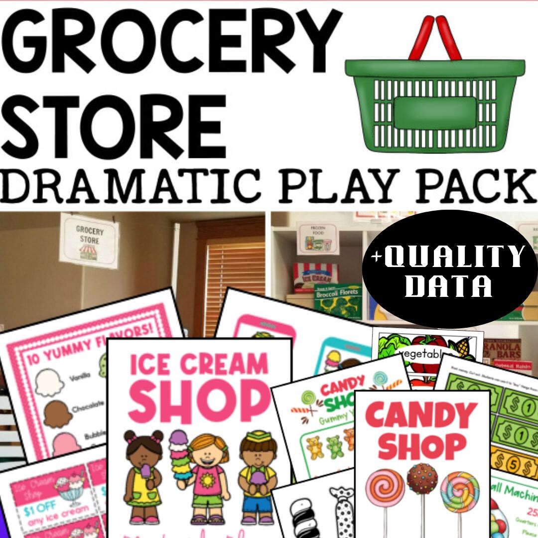 Grocery Store Pretend Play Printables, Interactive Kids Role-playing ...