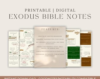 Exodus Bible Book Summary Printable Book Bible Summary Guide Bible Book ...