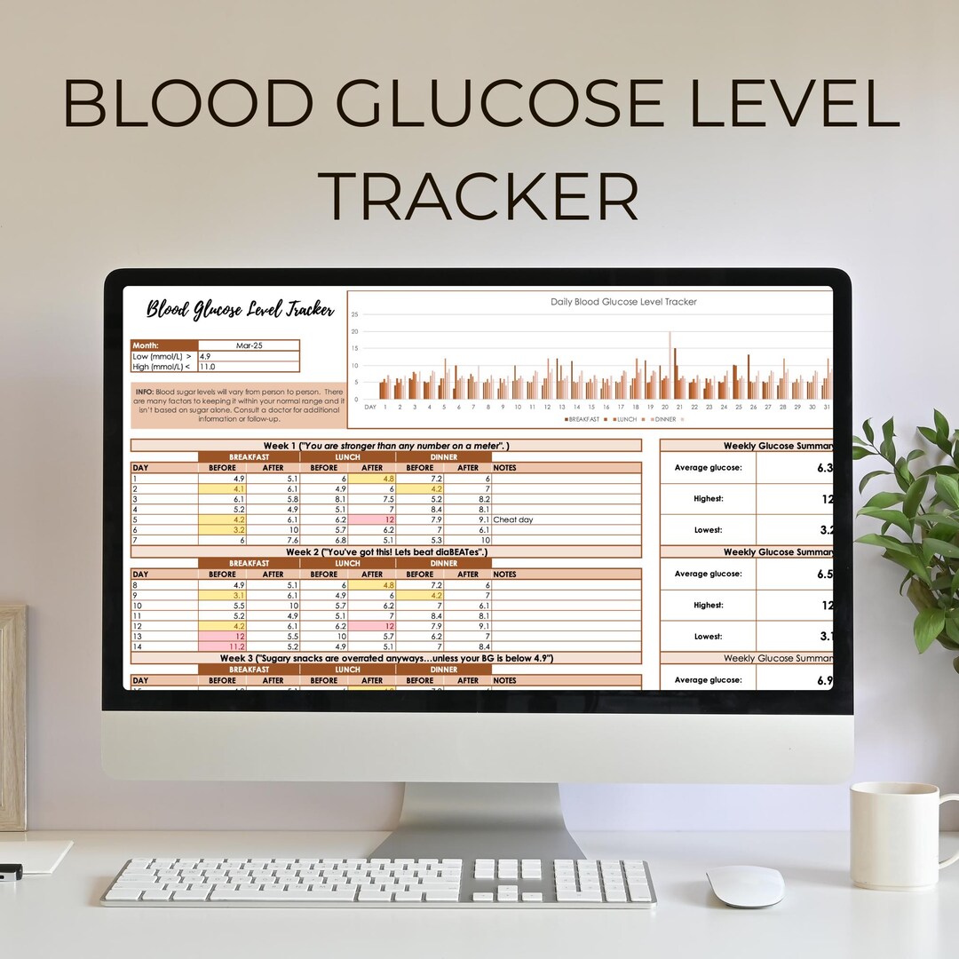 Blood Glucose Tracker, Sugar Level Log and Health Planner for Type 1 ...