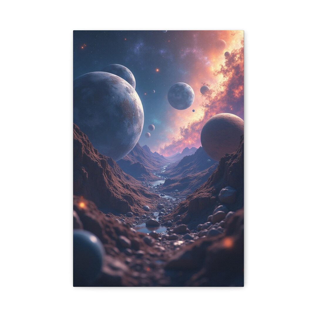 Canvas Art, Floating Planets and Moons, Title: 'endpoint', Wall Decor ...