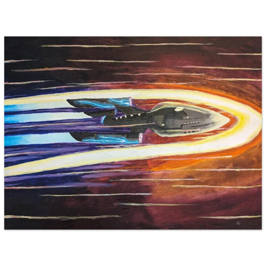 Starship Oil Painting Poster - Etsy