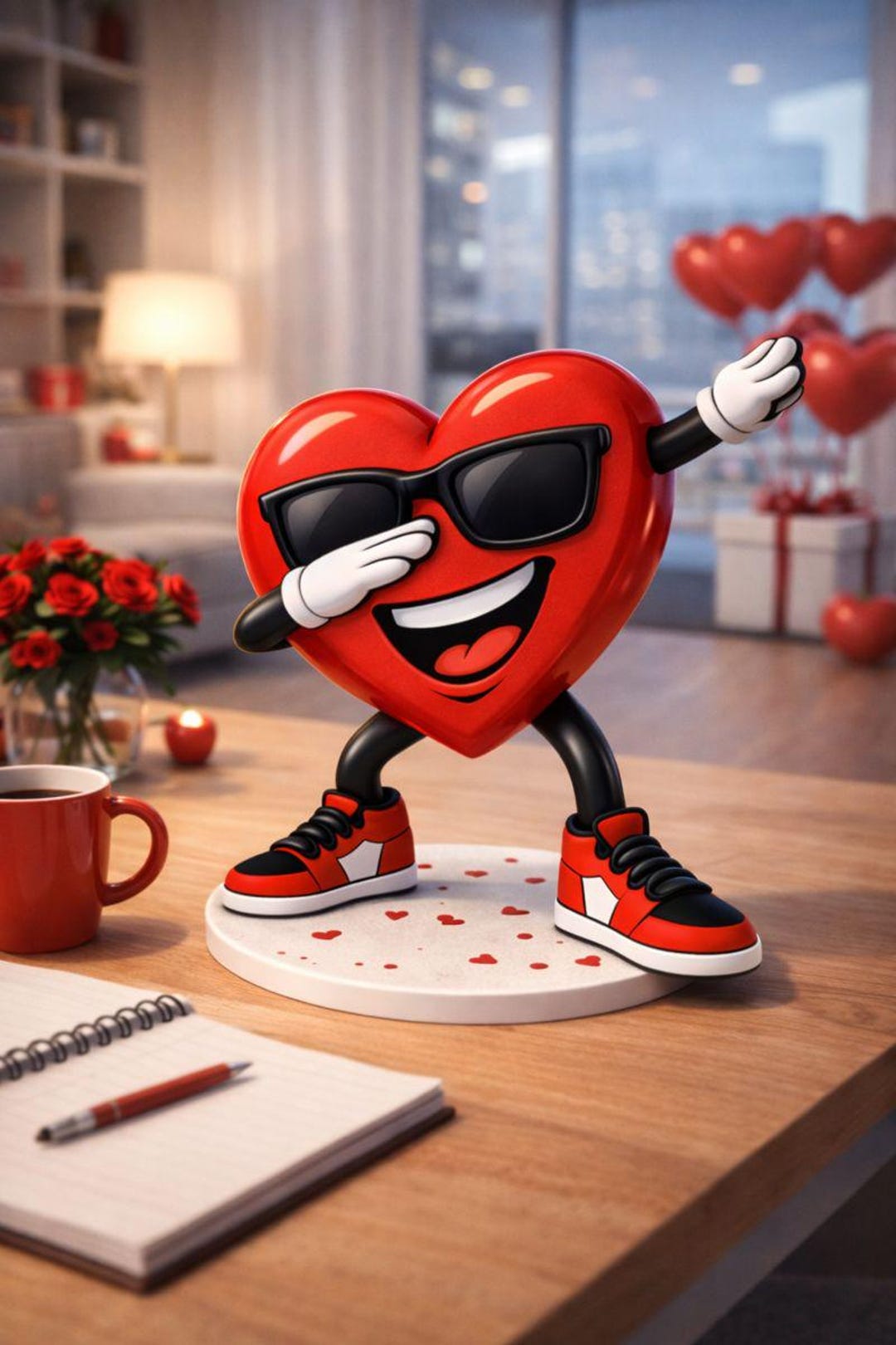 Cool Dabbing Heart 3D STL File - Funny Valentine's Day Gift -dabbing ...