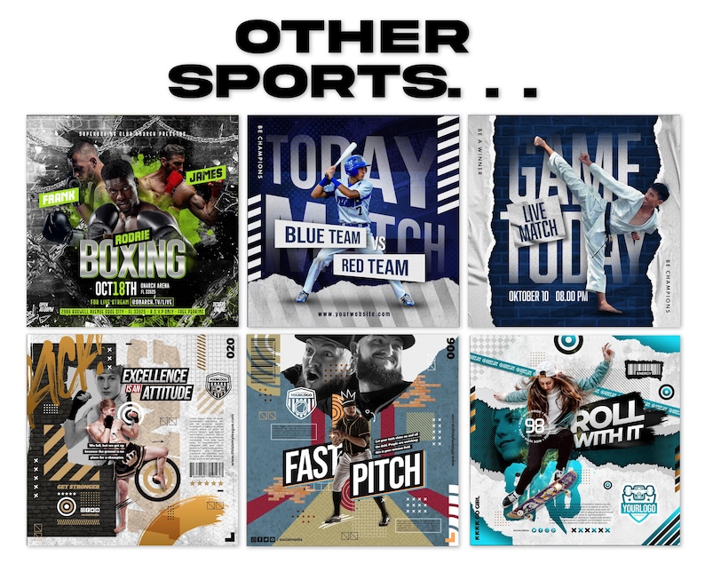 1,200 Sport Templates – Poster Flyer Social Media Soccer American ...