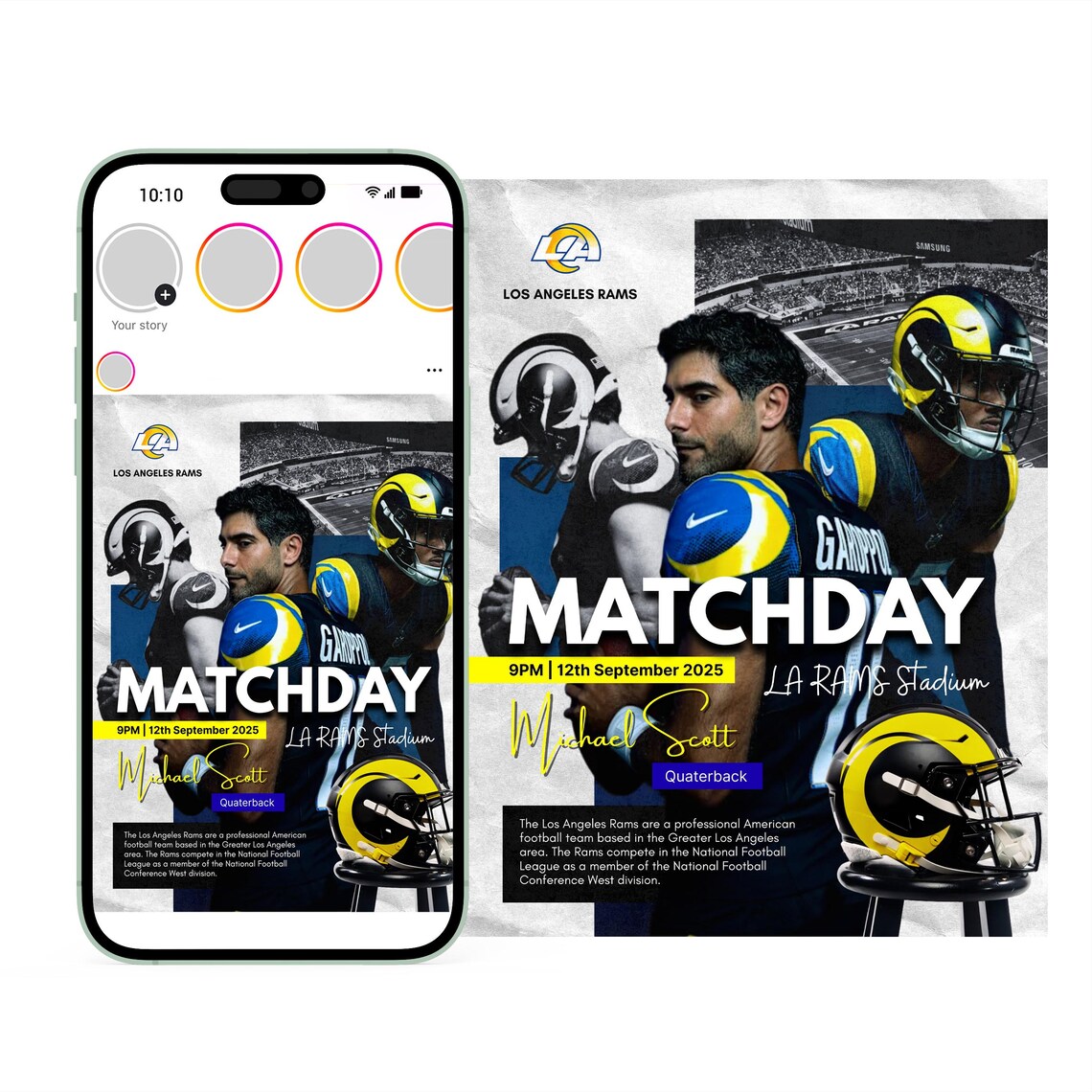 Sport Canva Template – Editable Poster Flyer Social Media American ...