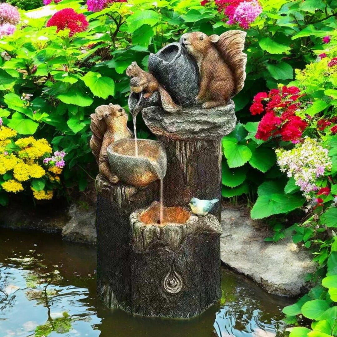 Solar Squirrel Garden Lights - Outdoor Solar Lamp, Led Night Light ...