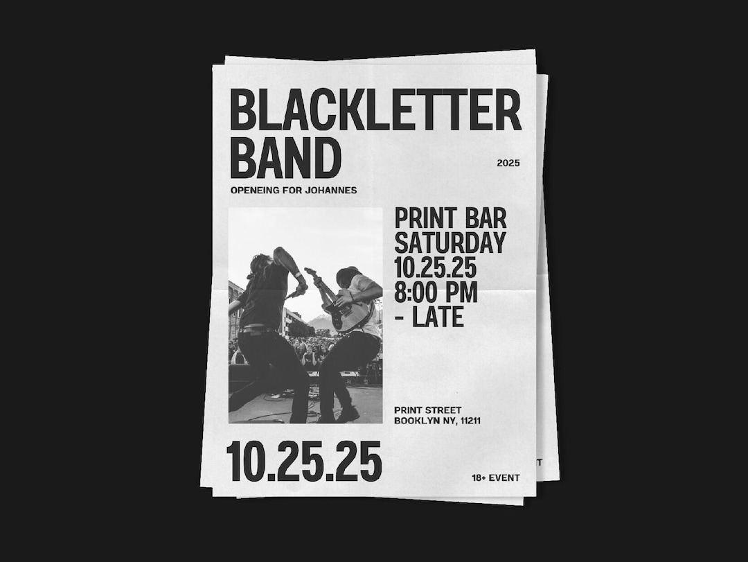 Editable Gig Poster, Music Venue Poster, Event Poster - Etsy