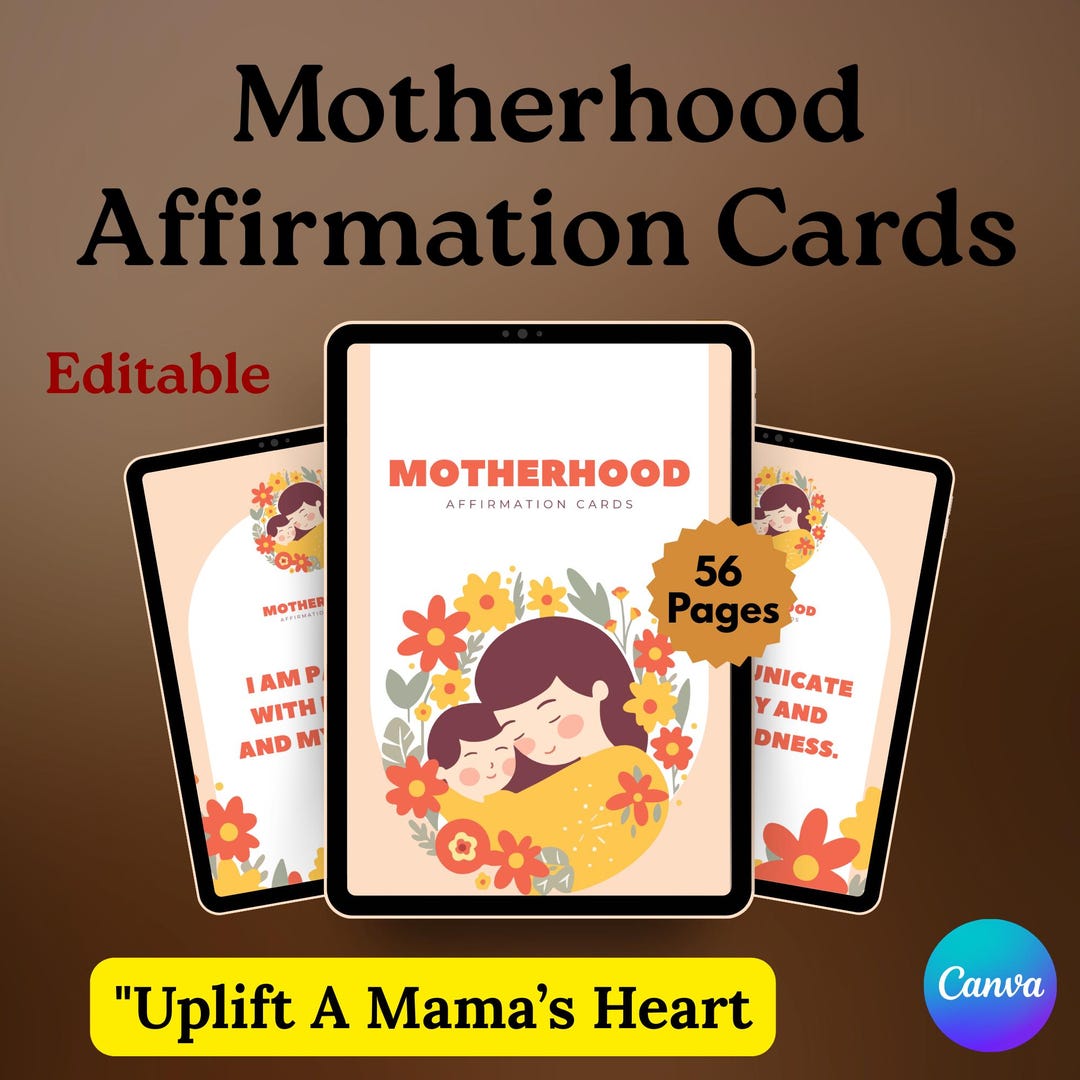 Motherhood Affirmation Cards – Instant Download | Printable Daily ...