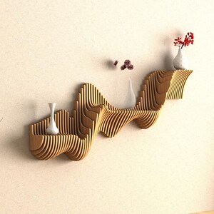Floating Curvy Shelves, Wavy Wall Hanging Shelf, Wave Wooden Wall Shelf ...