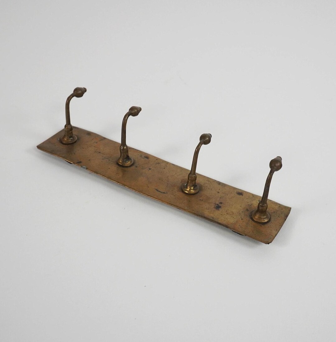 Antique Vintage 1930s Brass Key Hook Wall Holder / Hanger With Acorn ...