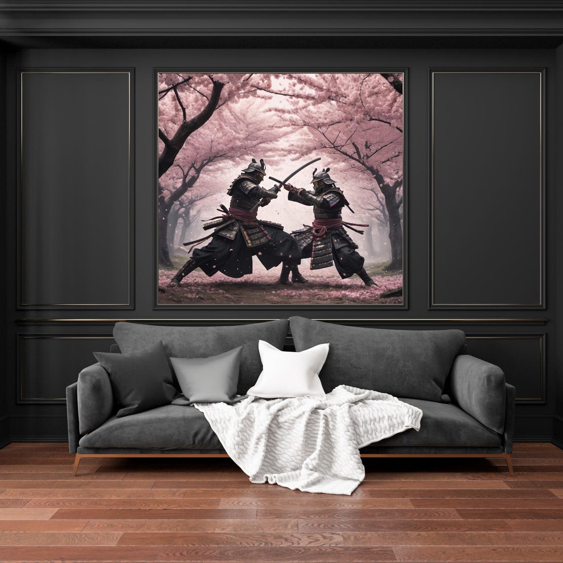 Samurai Duel | Cherry Blossom Battle Art - Etsy