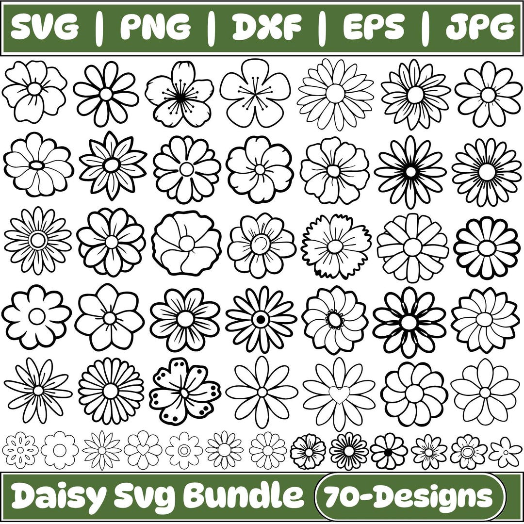 Daisy Svg Bundle, Simple Daisy Svg, Daisy Svg, Daisy Flower Svg Designs ...