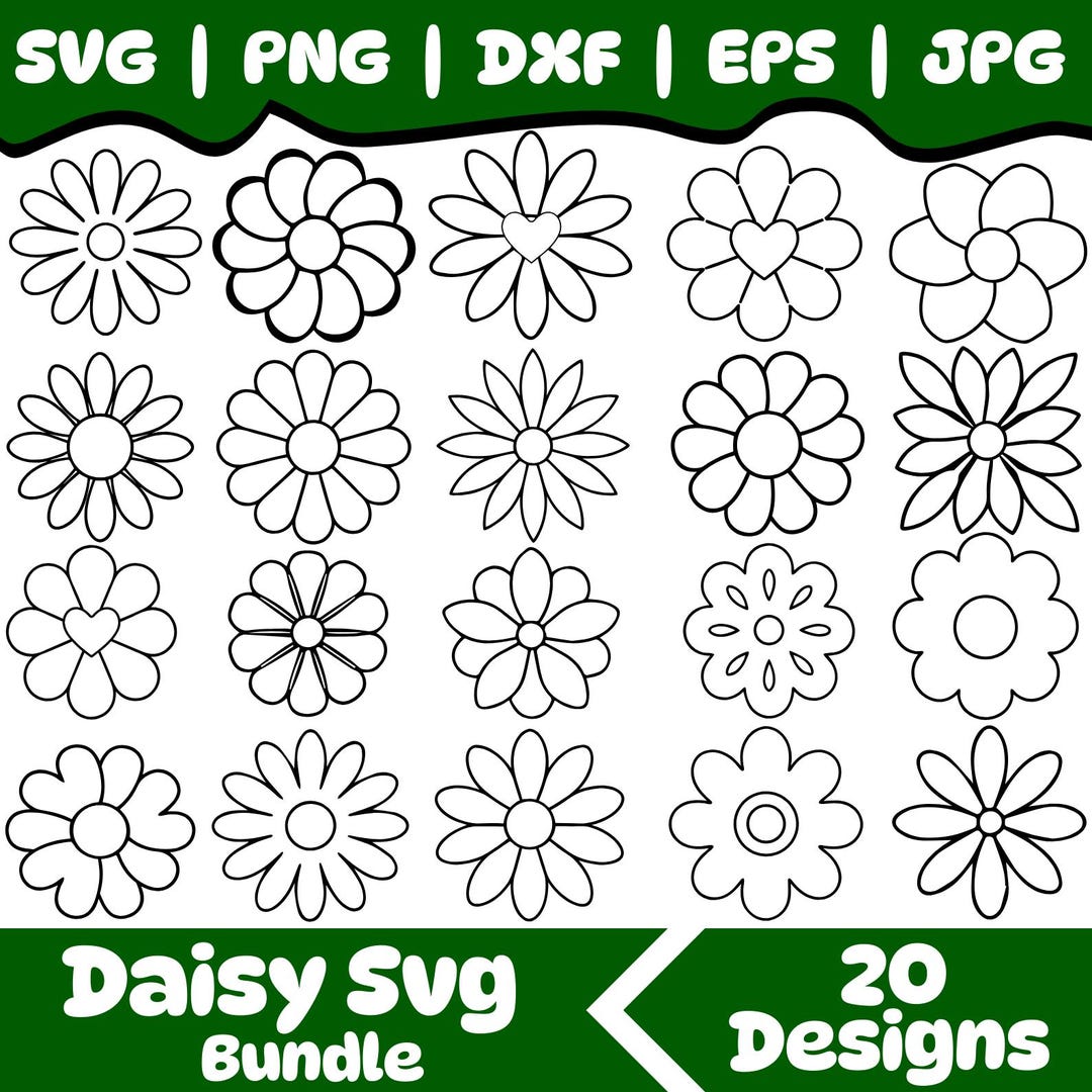 Daisy SVG Bundle, Daisy Flower Svg Files for Cricut, Clipart Cut Files ...