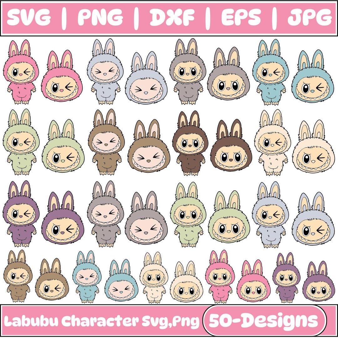 Labubu Designs Svg Png Bundle, Svg, Labubu Png Svg, Vector Digital File ...
