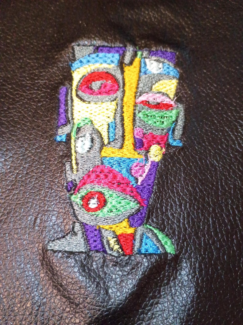 Abstract African Face Embroidery Design: 4x4 PES File (digital Download ...