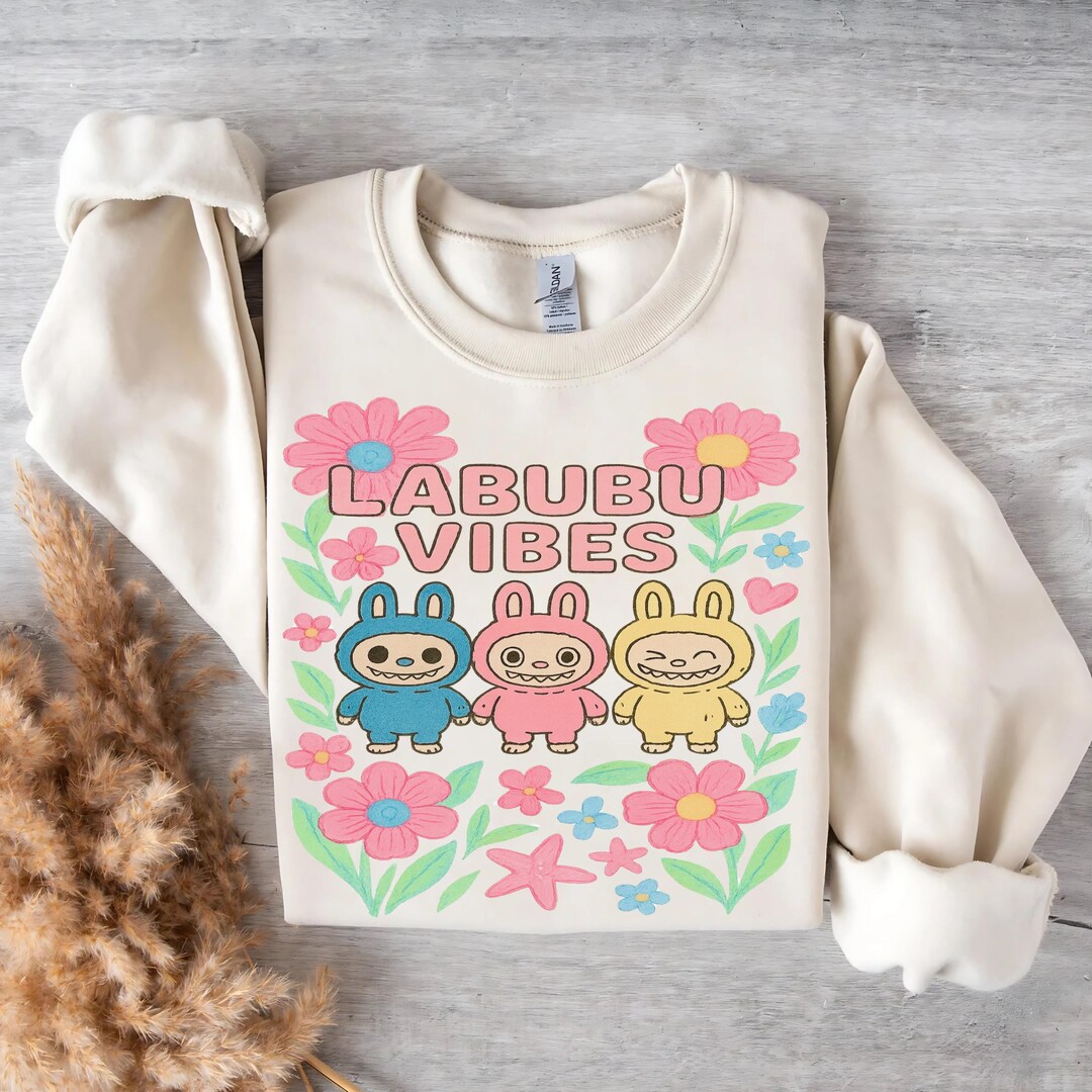 Labubu Vibes PNG Design - Cute Labubu With Flowers Digital Download ...