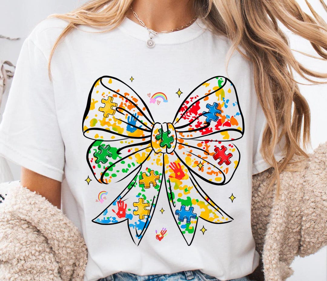 Autism Bow Png Autism Awareness Bow PNG Puzzle Ribbon Sublimatio ...