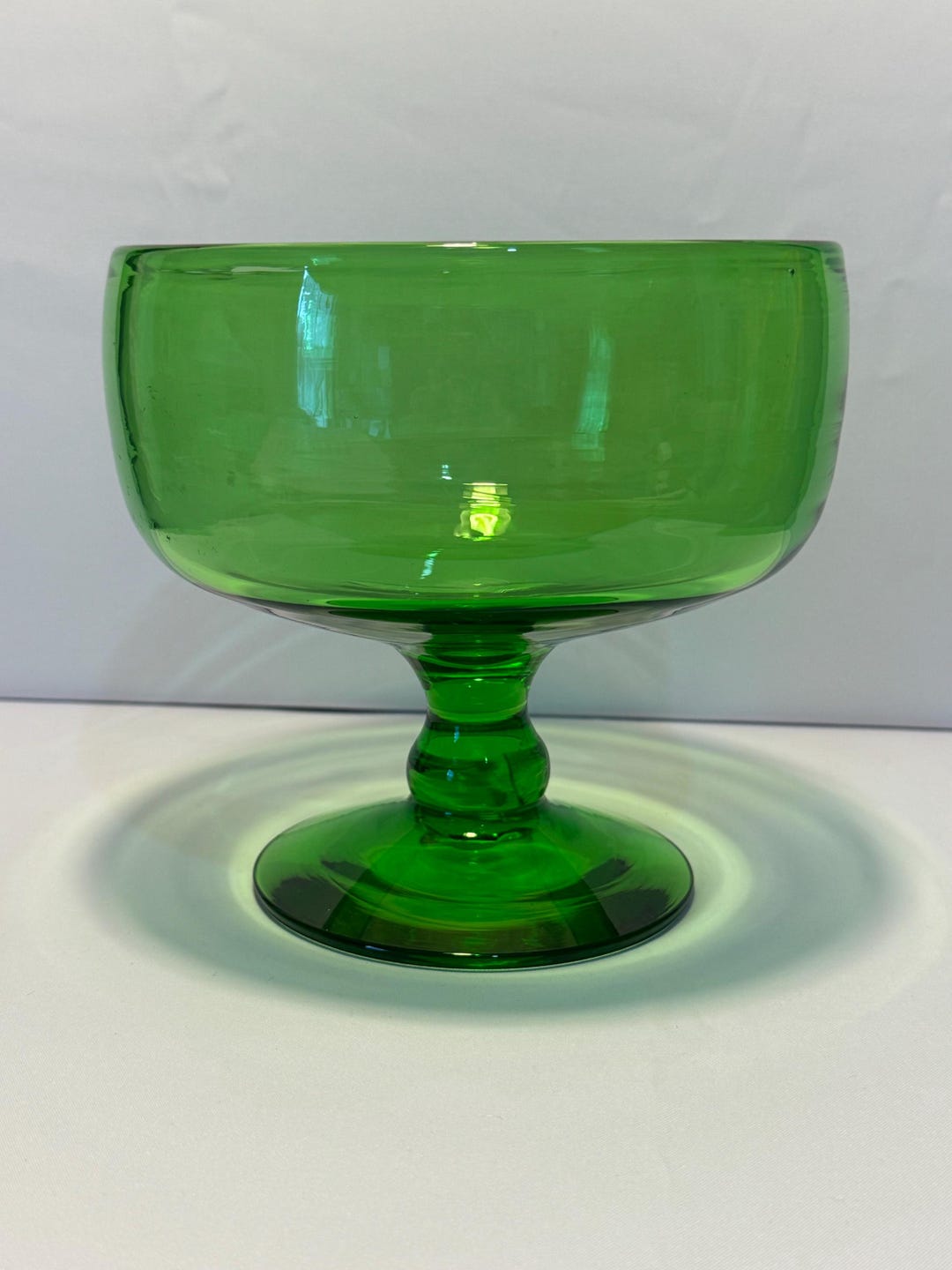 Blenko Wayne Husted Design Green Glass Pedestal Compote - Etsy