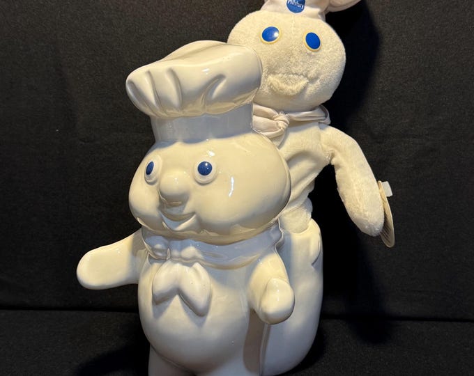 Vintage Pillsbury Doughboy Utensil Holder With Beanie Baby - Etsy