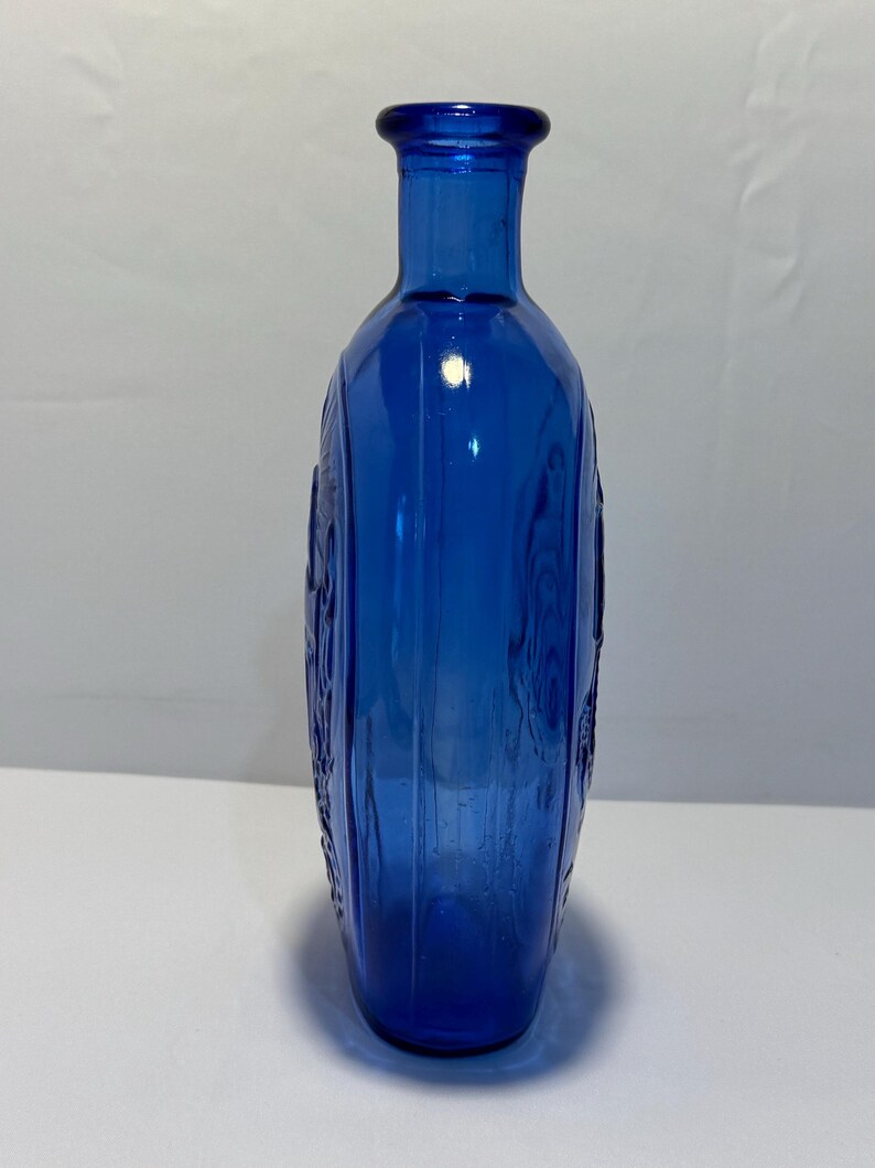Vintage Cobalt Blue FTW Glass Bottle - Etsy