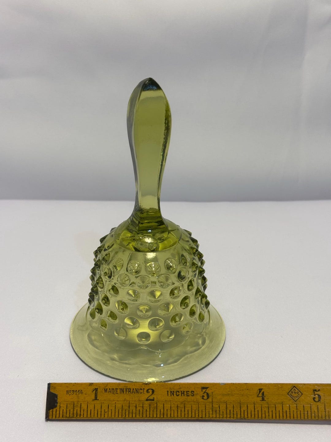 Vintage Fenton Hob Nail Colonial Green Glass Bell - Etsy