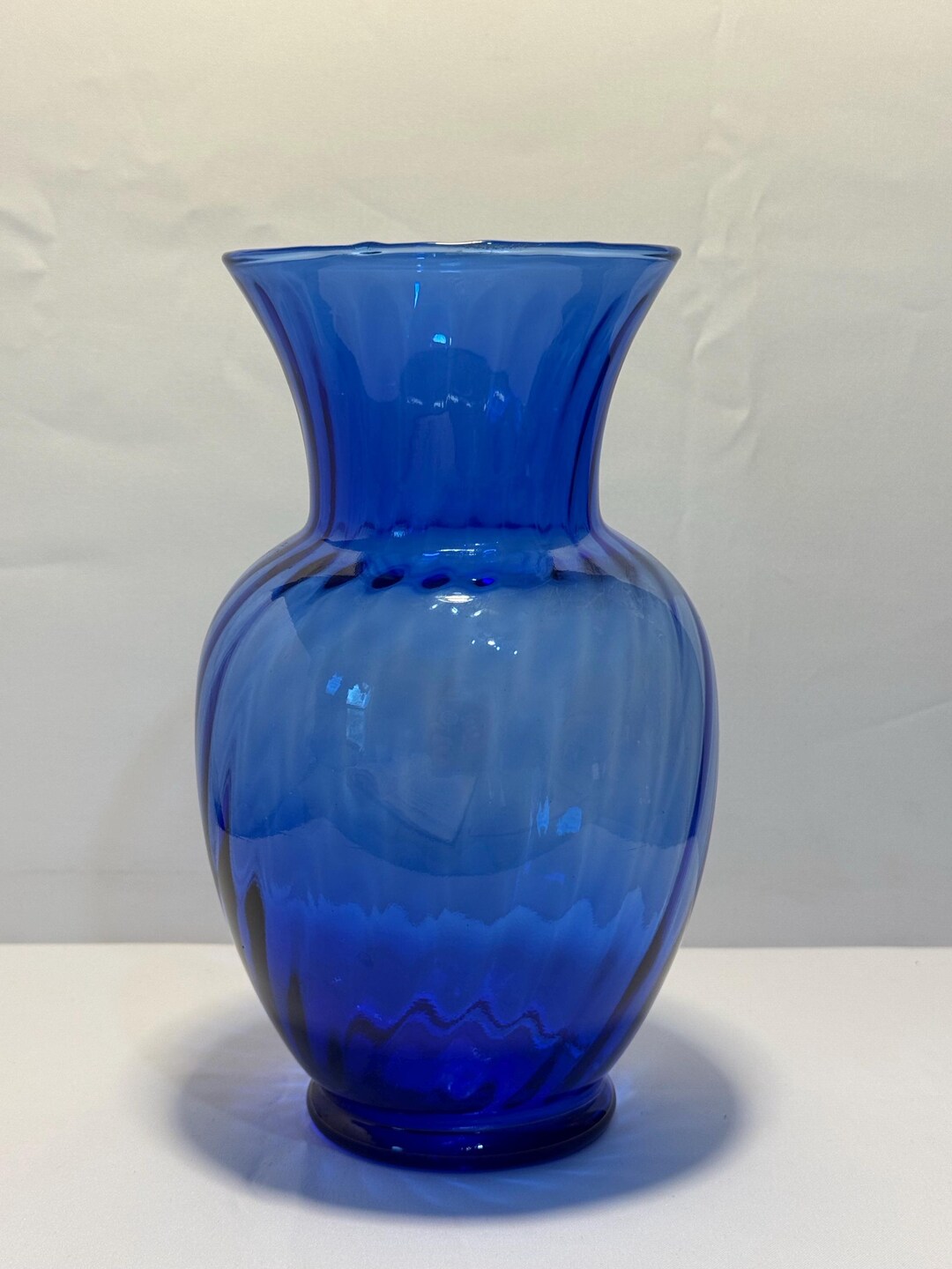 Indiana Glass Cobalt Blue Swirl Pattern Glass Vase - Etsy