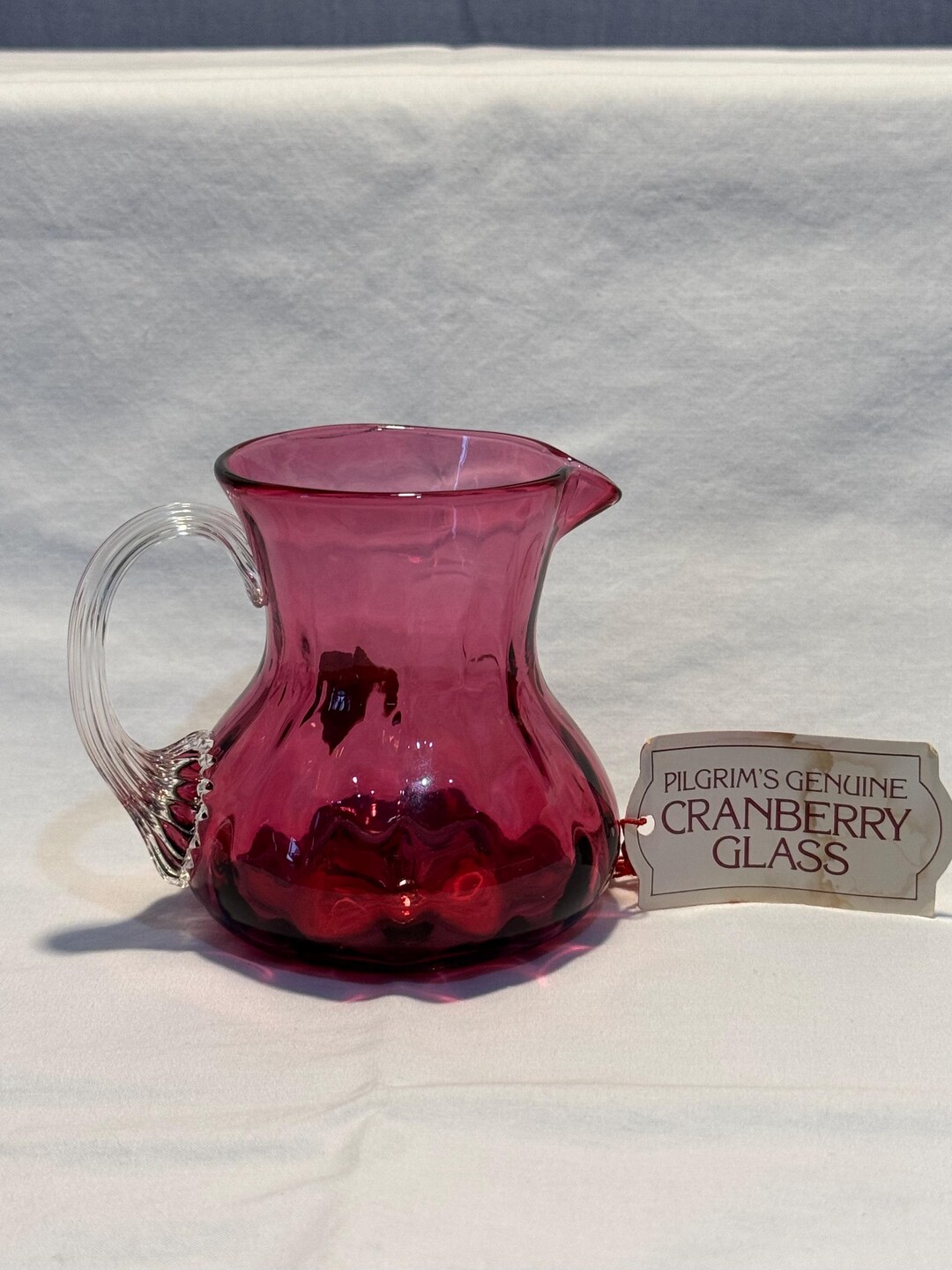 Vintage Pilgrim Glass Cranberry Mini Pitcher Vase - Etsy