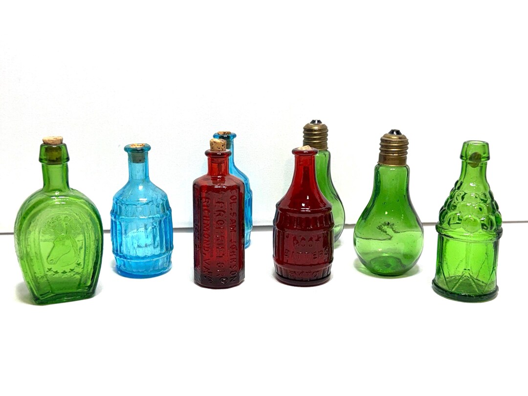 8 Mini Wheaton Glass Bitters Bottles - Etsy