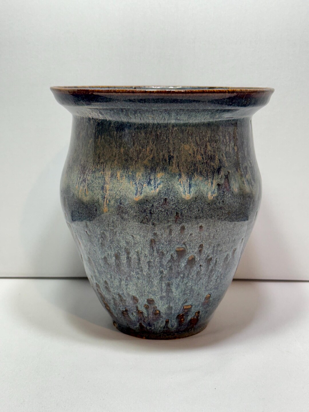 Blue Green Purple Drip Glaze Signed Studio Art Pottery Vase - Etsy