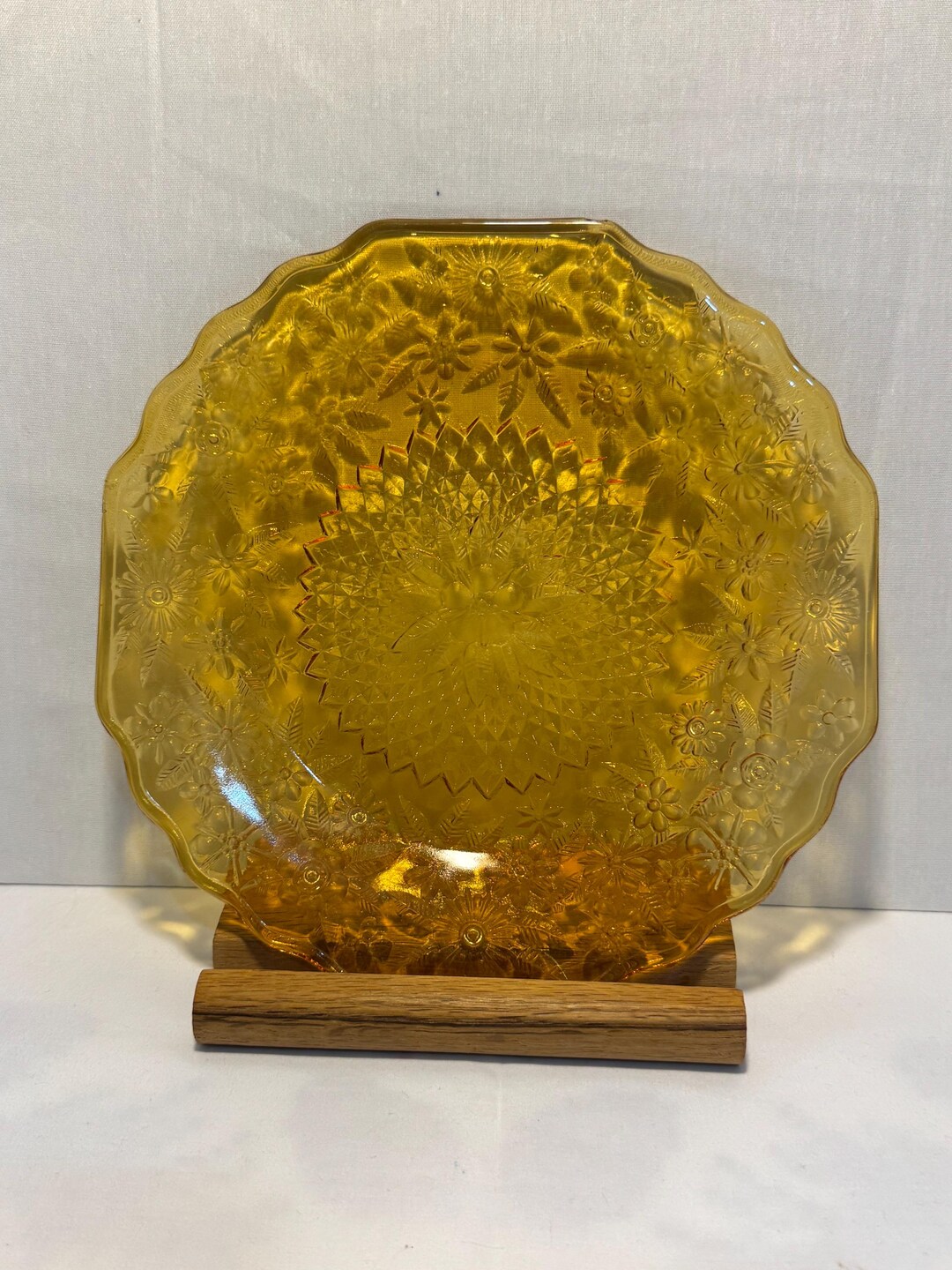 Amber Color Depression Glass Plate - Etsy
