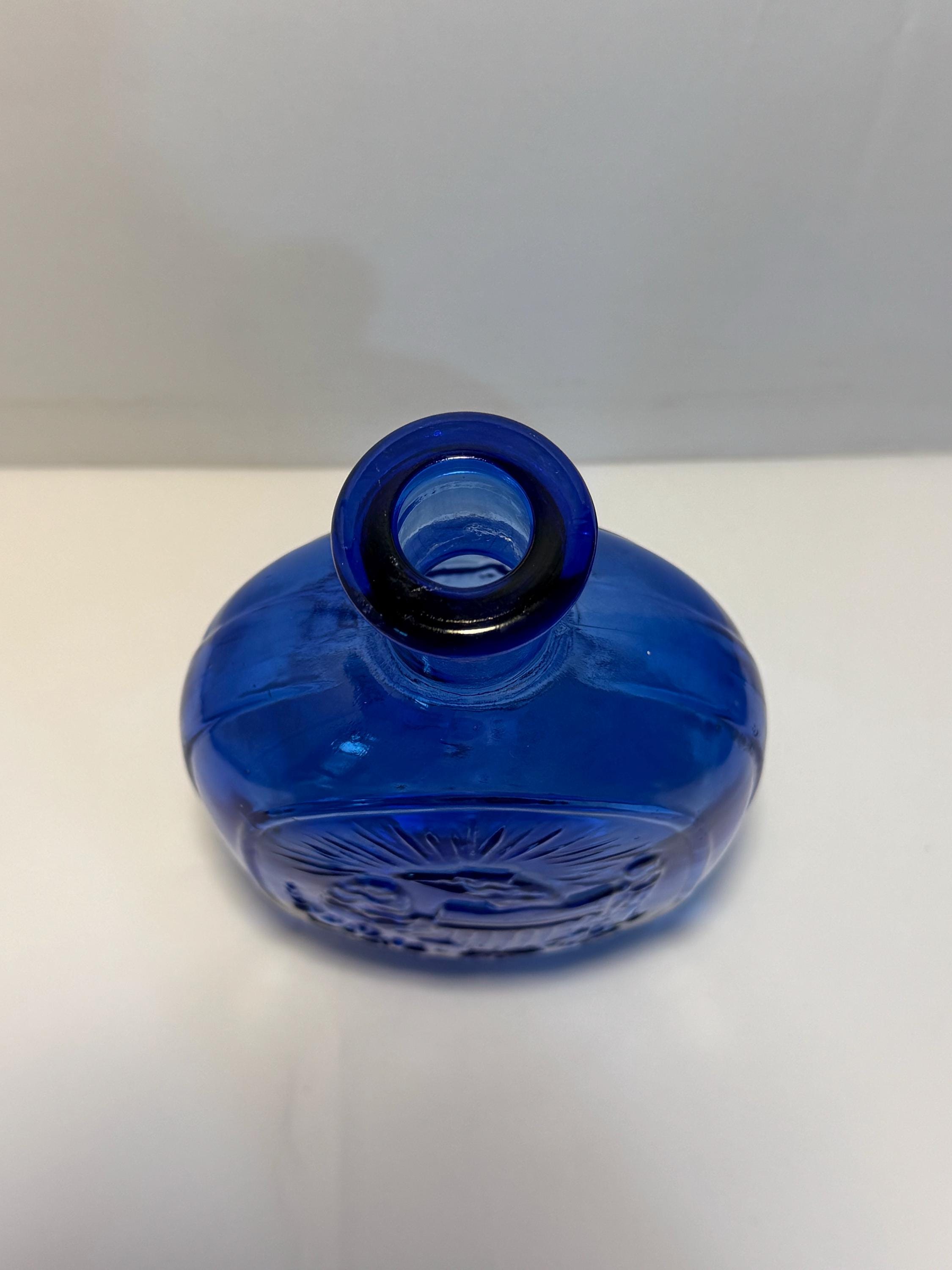Vintage Cobalt Blue FTW Glass Bottle - Etsy
