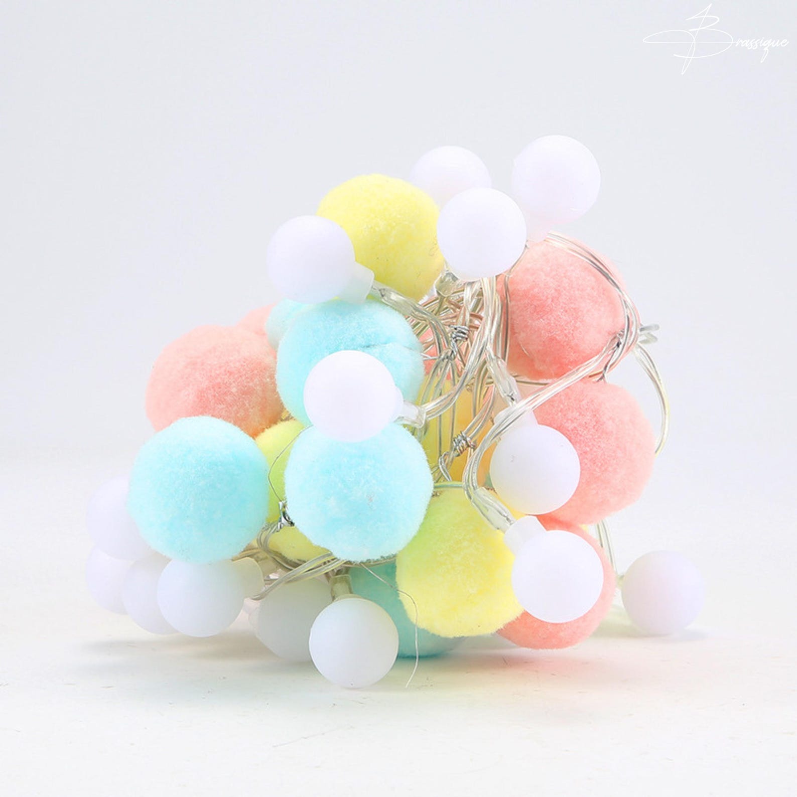 Pom Pom String Lights LED Fairy Lights for Bedroom Nursery Party Decor ...