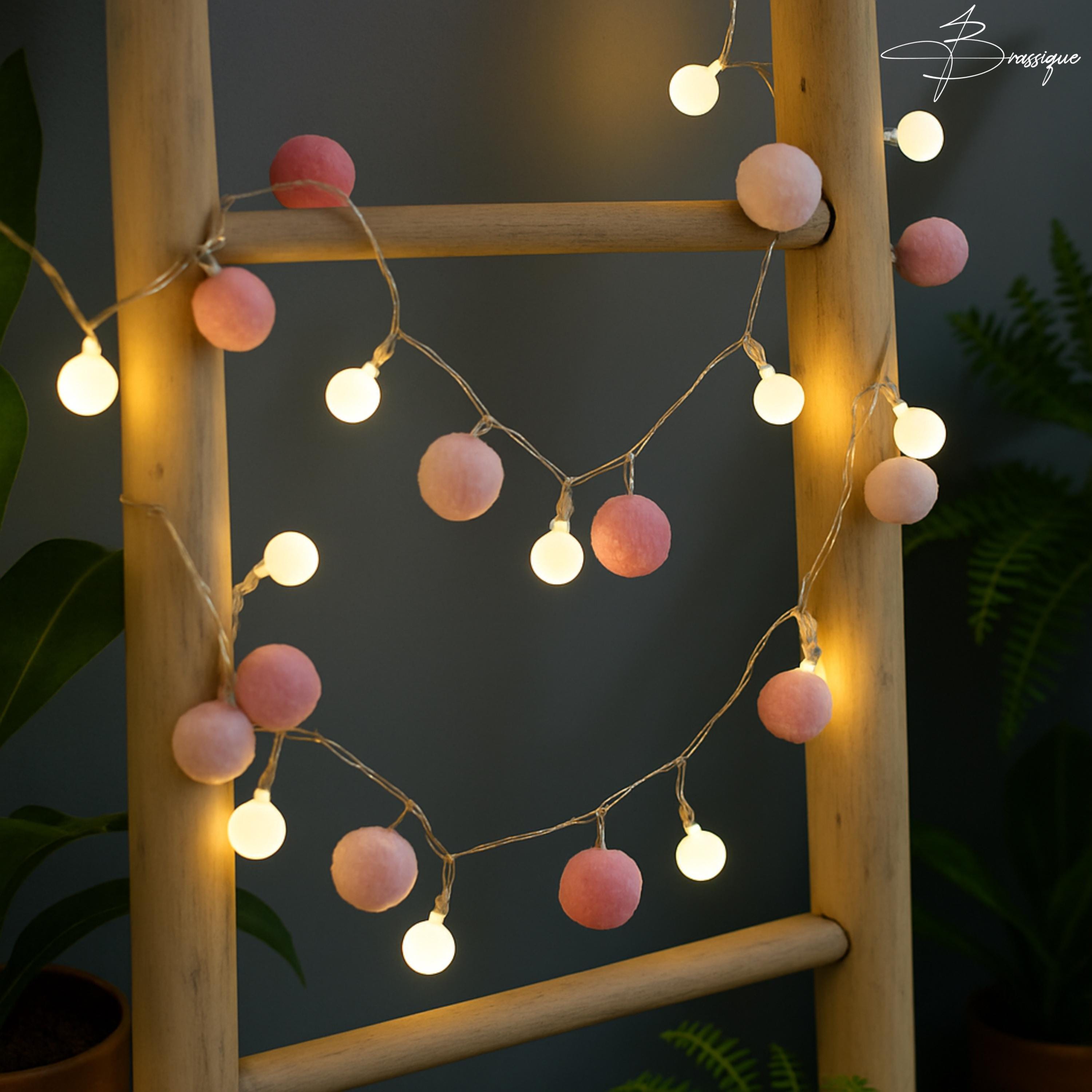 Pom Pom String Lights LED Fairy Lights for Bedroom Nursery Party Decor ...