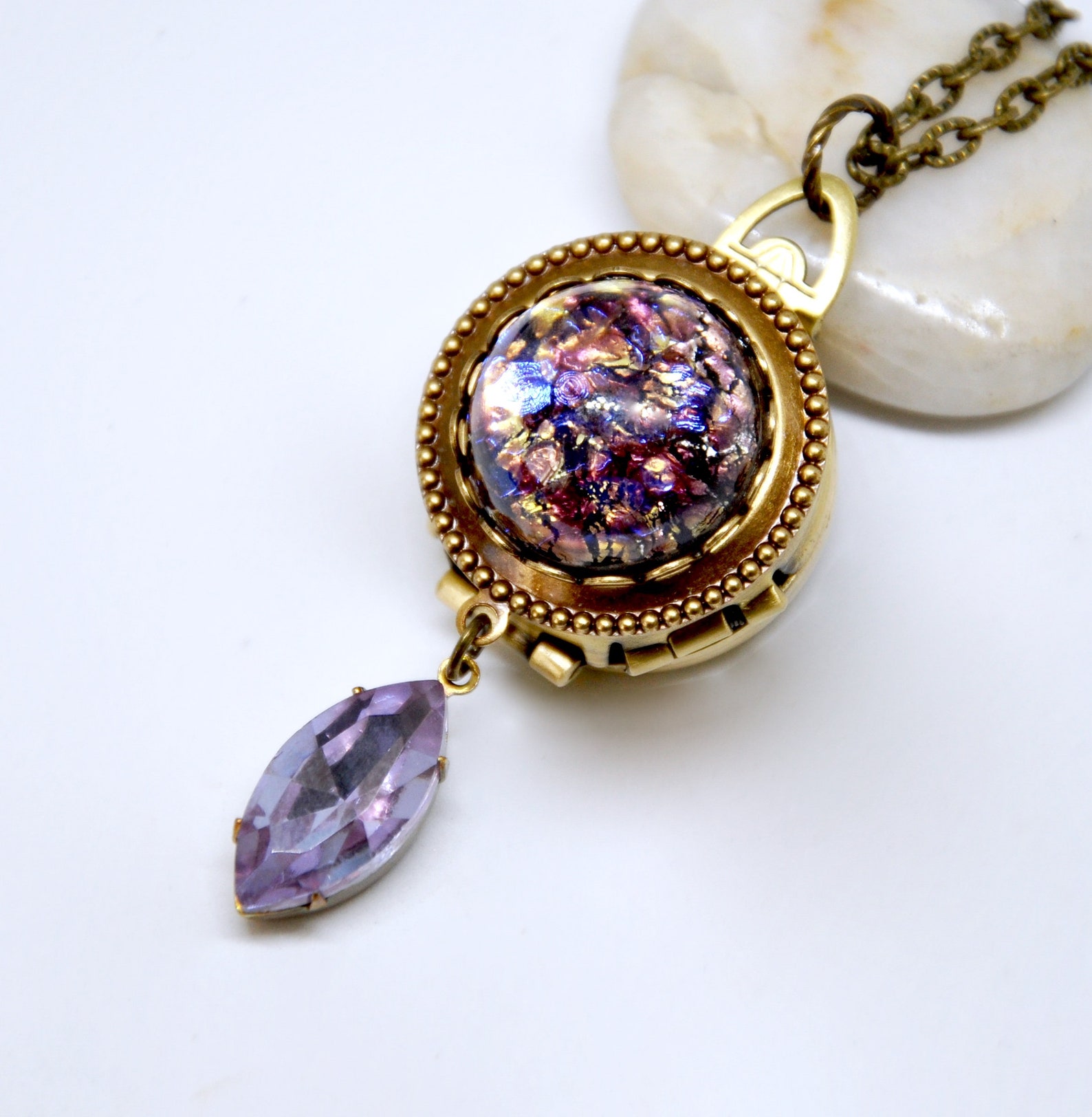 Amethyst Locket 4 Photo Locket Necklace 4 Picture Locket | Etsy