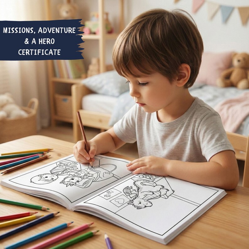 Custom Kids Coloring Book From Photo – Magical Pet Vet Clinic Adventure ...