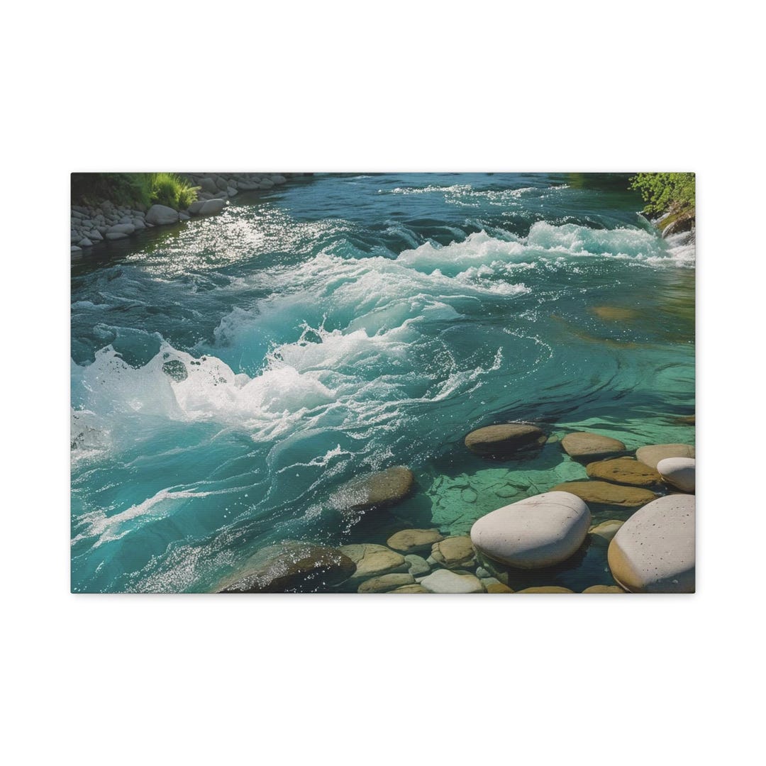 Scenic Wall Art Print, Gushing River Artwork Canvas - Etsy