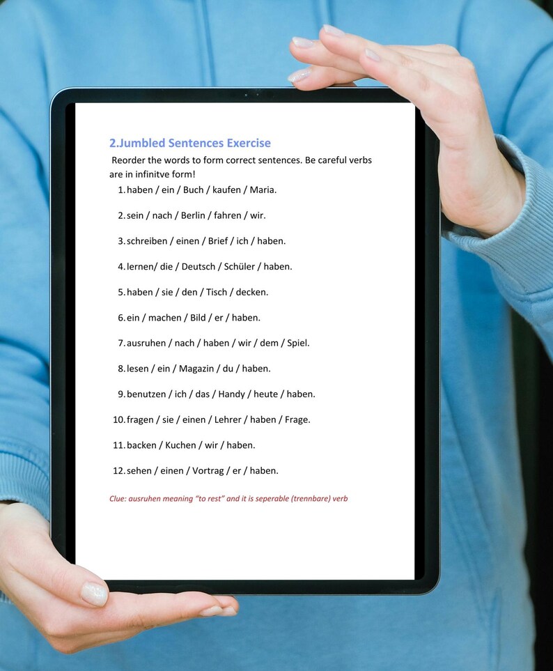 German A2 Level Work-studybook- Only Perfekt in German - Etsy