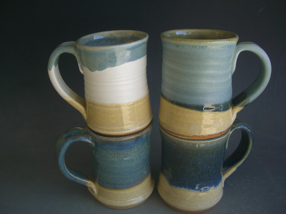 Hand Thrown Handmade Stoneware Pottery Mixed Mugs Set of 4 (MM-92) - Etsy