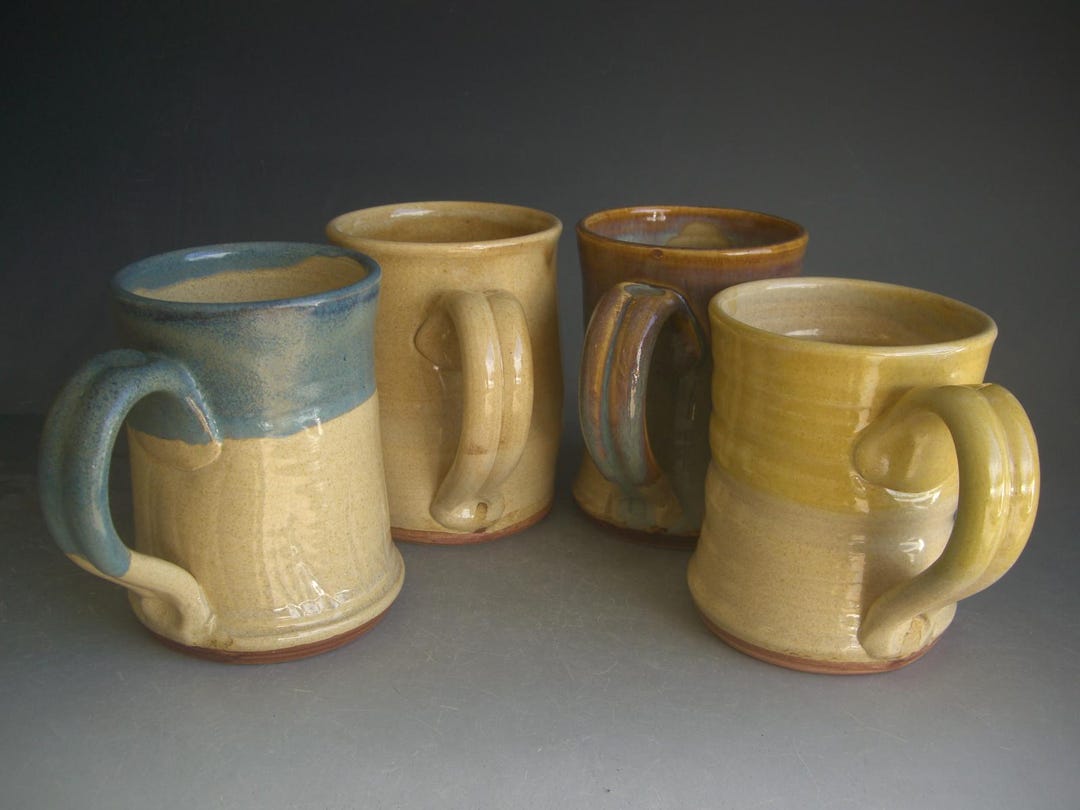 Hand Thrown Handmade Stoneware Pottery Mixed Mugs Set of 4 (MM-42) - Etsy