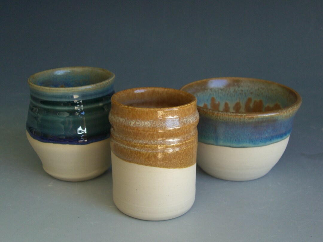 Hand Thrown Handmade Stoneware Pottery Mini Pots Suite of 3 (MS-3) - Etsy