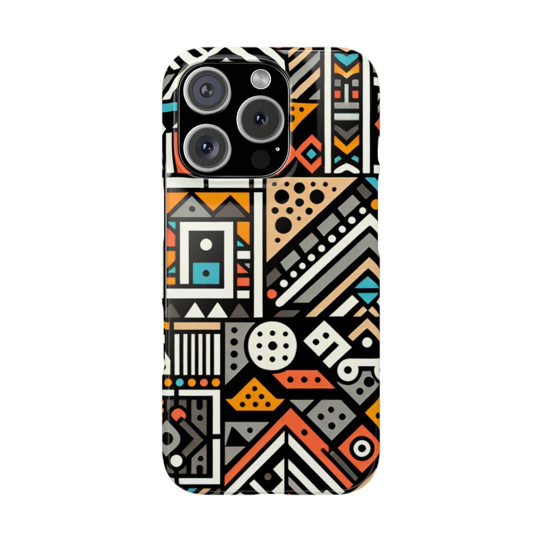 Phone Cases - Ndebele Inspired Geometric Shapes Phone Cover, Vibrant ...