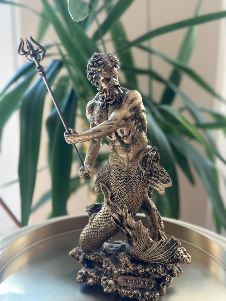 Poseidon Statue Greek Mythology God, Sea King Figurine - Etsy