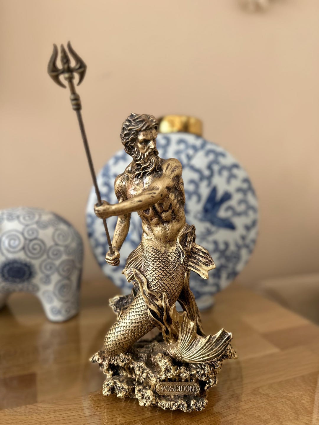 Poseidon Statue Greek Mythology God, Sea King Figurine - Etsy